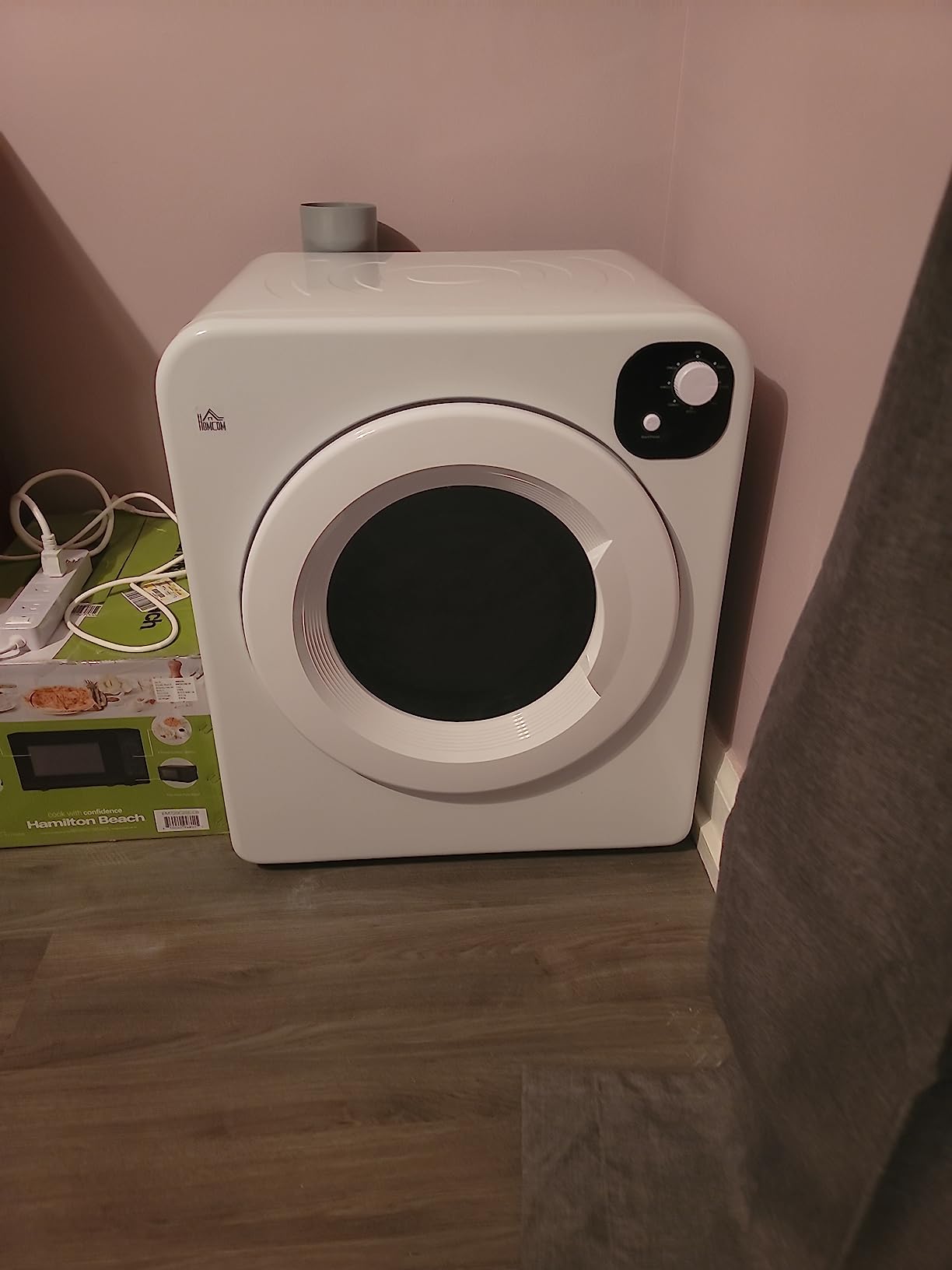 HOMCOM Compact Laundry Dryer Machine, 1300W, 3.22 Cu. Ft. Electric ...