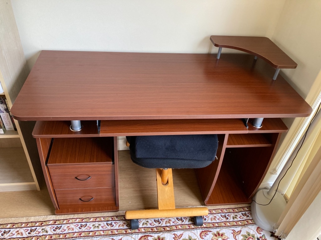 HOMCOM Computer Desk With Drawers Computer Desk Study Table Pc Desktop ...