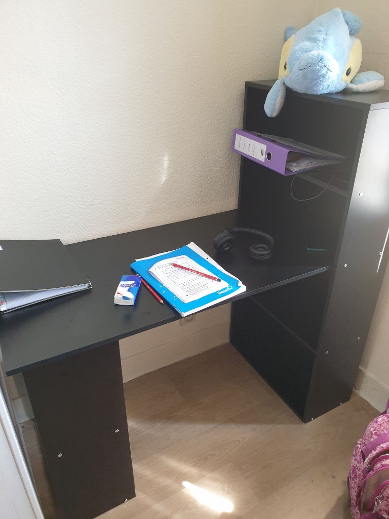 Homcom Bookshelf Desk 47" Modern Computer Desk With Bookshelf Computer ...