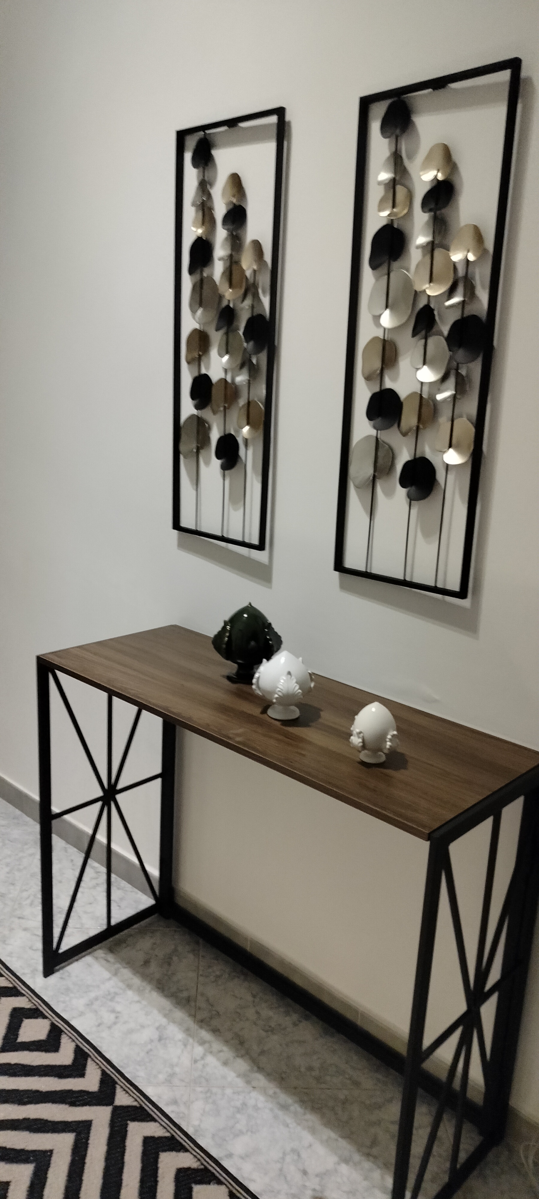 HOMCOM Folding Console Table, Industrial Sofa Table, Narrow Farmhouse ...