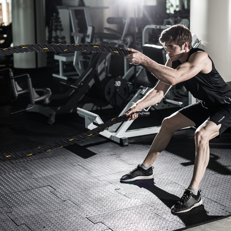 HOMCOM 40ft Poly Dacron Battle Rope Exercise Cross Strength Training ...