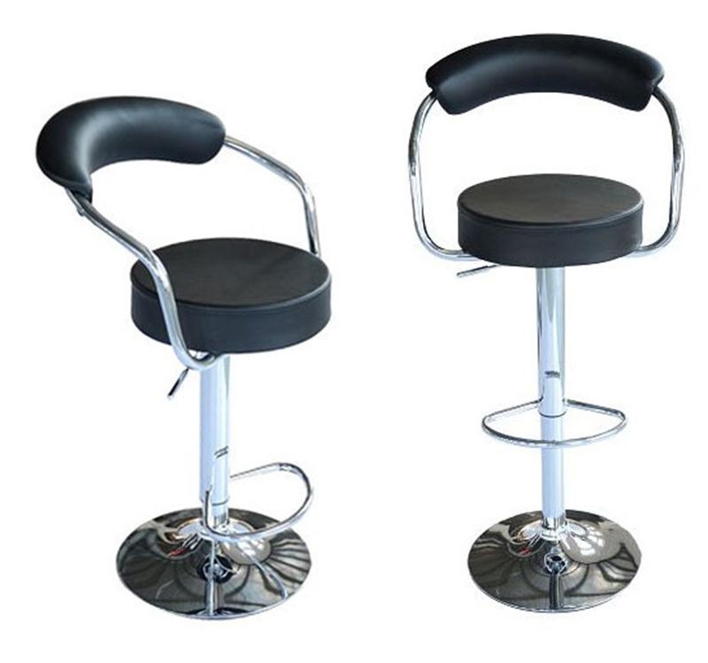 HomCom Round Pub Bar Stools – Black / Set of 2 | Aosom.ca|Aosom.ca