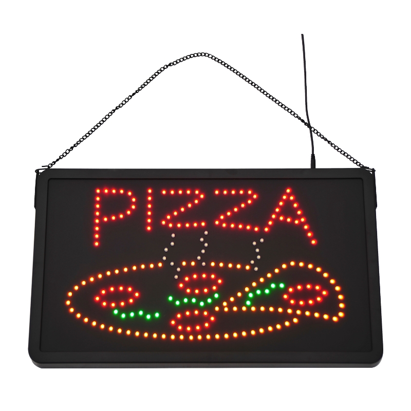 LED "Pizza" Sign - 2 Flash Patterns - Black Board/Colourful Bulbs|Aosom.ca