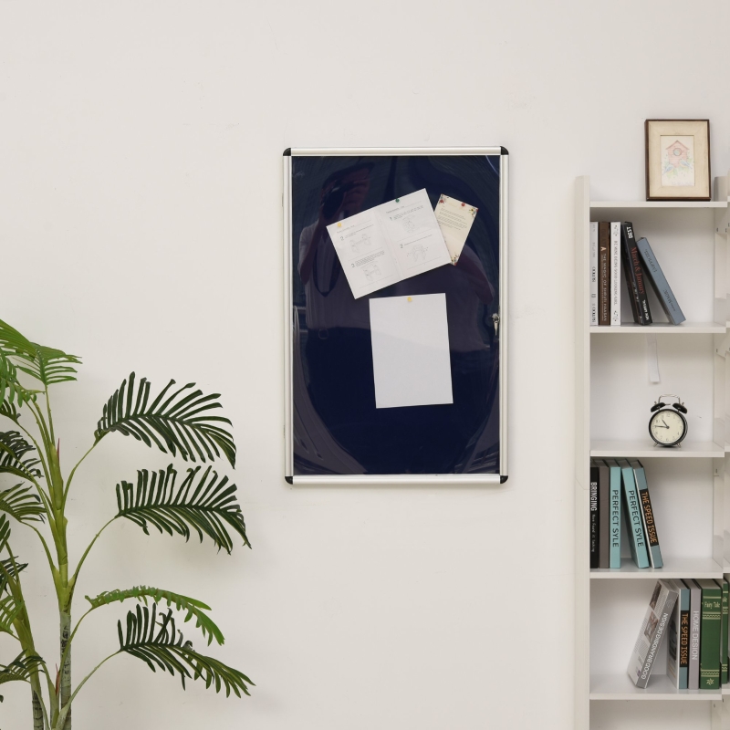 Vinsetto Bulletin Board Enclosed Showcase with Mounting Screws Lockable ...