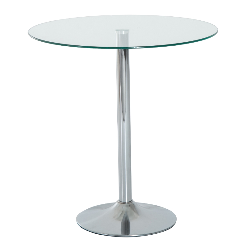HomCom 28" Round Glass Top Pub Bistro Bar Table - Clear|AOSOM.COM