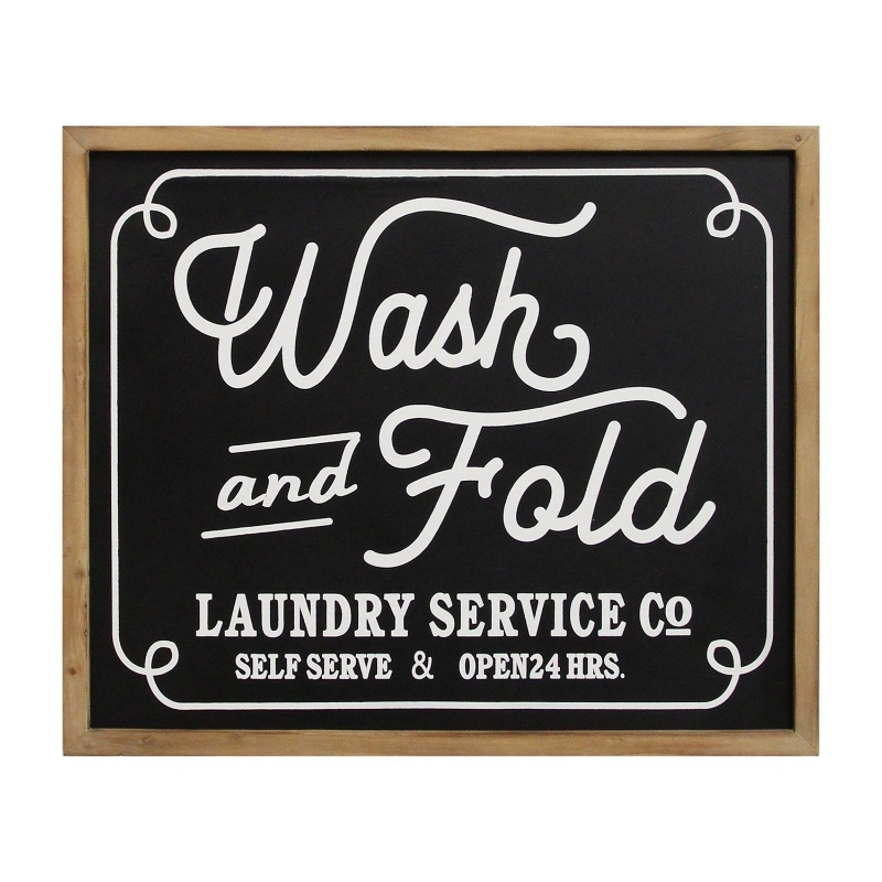Stratton Wash and Fold Laundry Sign Wall Decor | Aosom