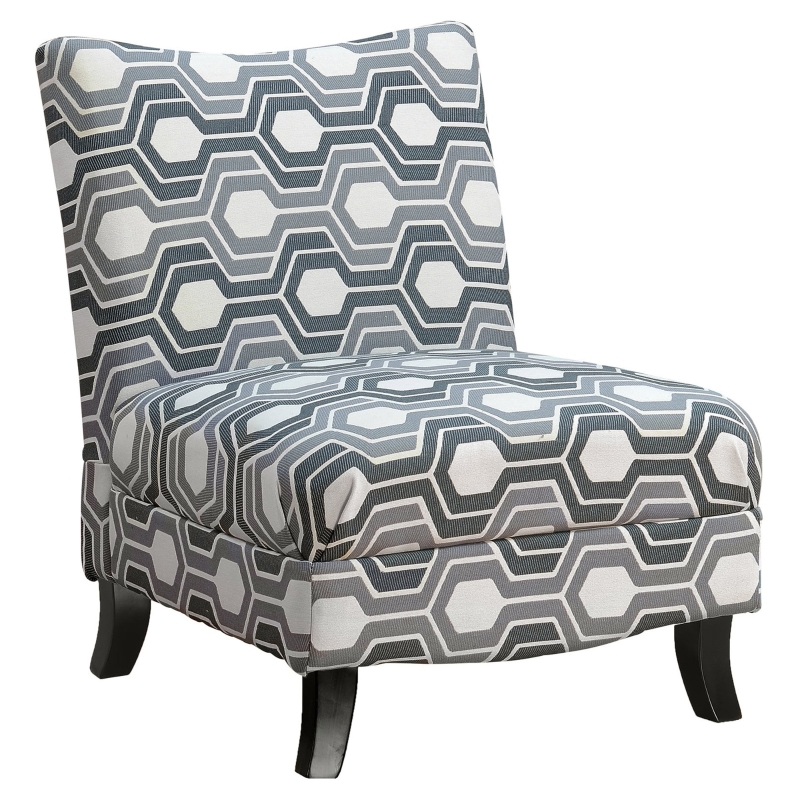 Monarch Contemporary Upholstered Fabric Armless Accent Chair - Grey ...