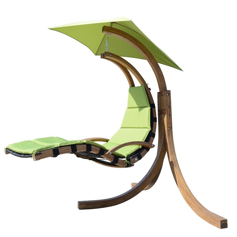 Outsunny Hanging Sky Swing Chair w/ Stand - Green
