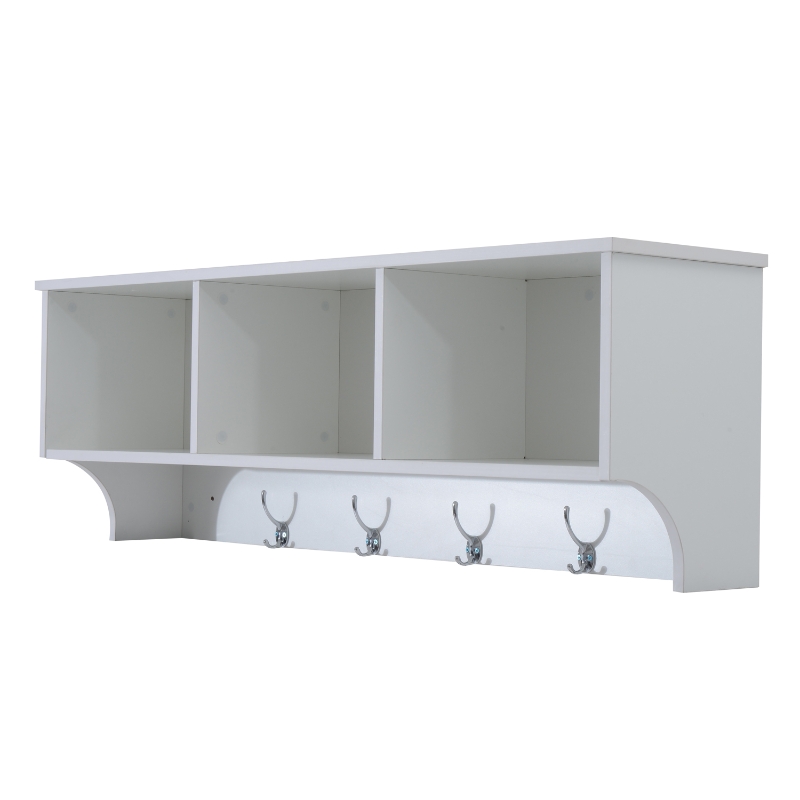 HomCom 48" Entryway Storage Shelf - White|AOSOM.COM