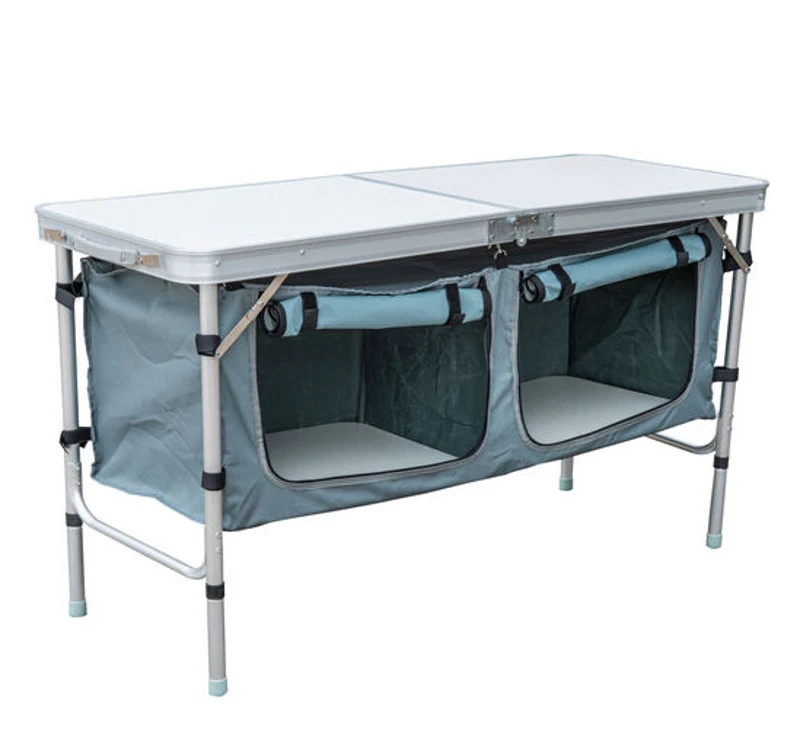 Outsunny 47" Aluminum Camping Folding Camp Table w/ Carrying Handle and ...