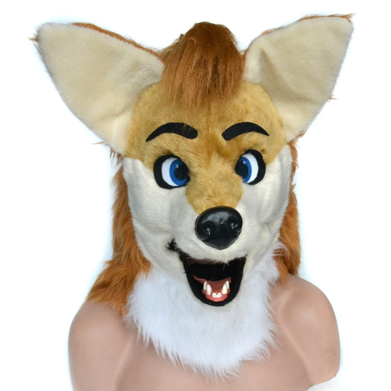 HOMCOM Fox Cartoon Moving Mouth Mask Costume / Mouth Mover Animated ...