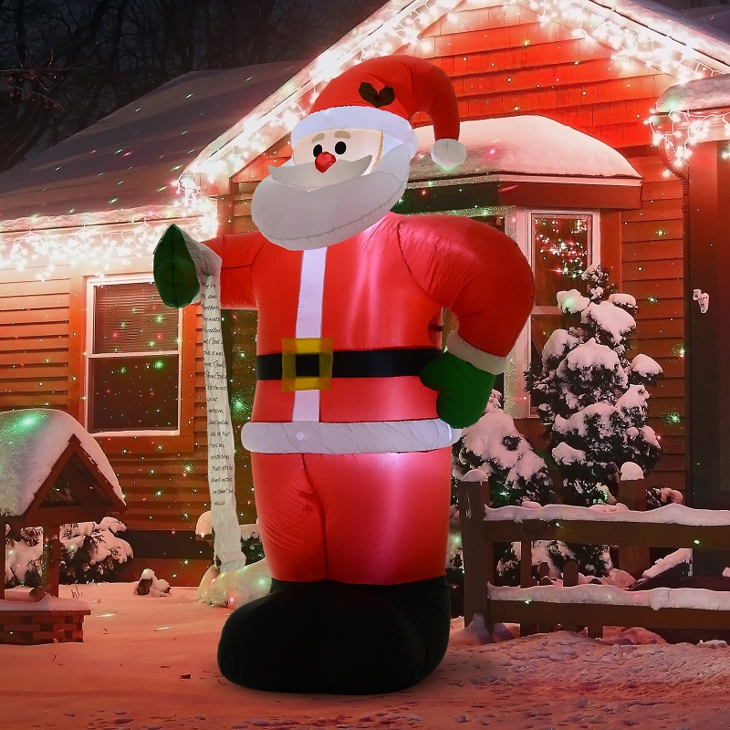 HOMCOM 8' Tall Outdoor Lighted Inflatable Inflatable Christmas Lawn ...
