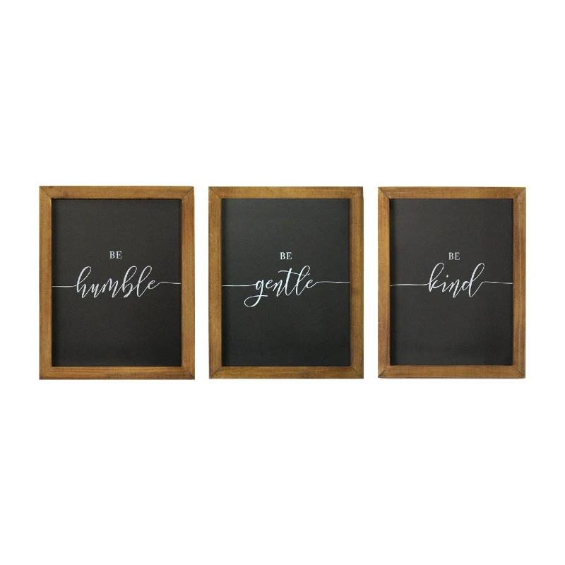 Stratton Set of 3 "Be" Wall Art | Aosom