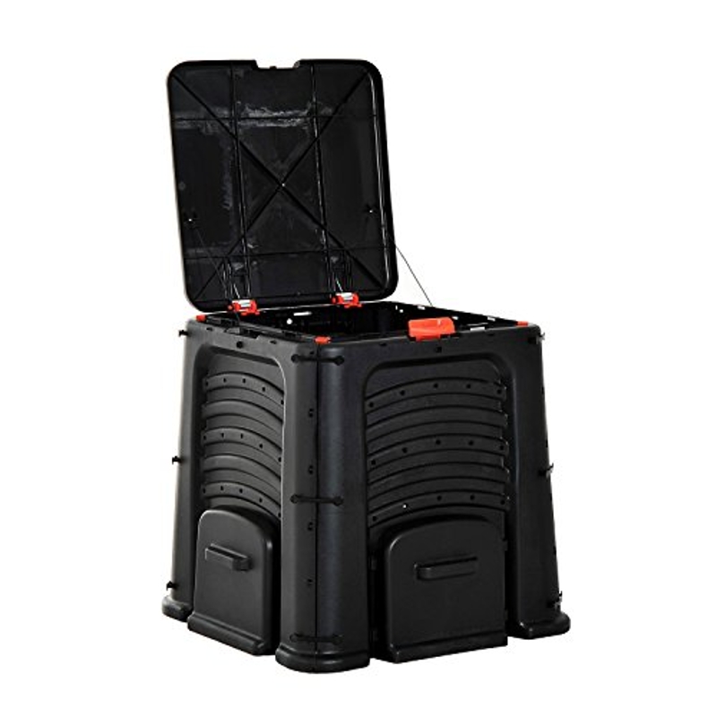 Outsunny 400L Organic Waste Compost Bin - Black|AOSOM.COM