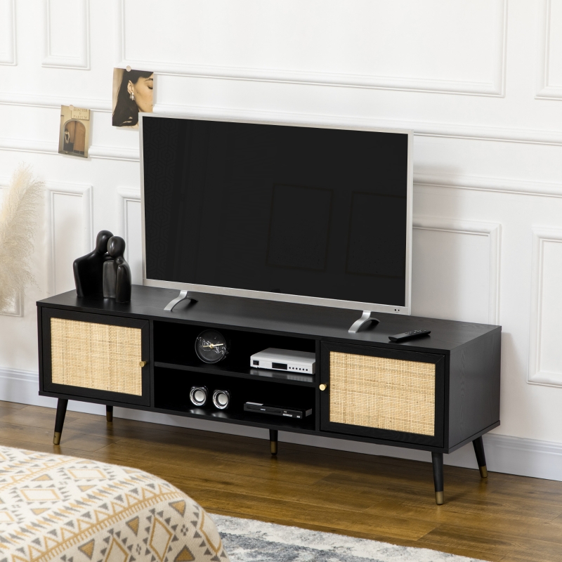 HOMCOM TV Cabinet Stand for TVs up to 55 Inches, Entertainment Centre ...