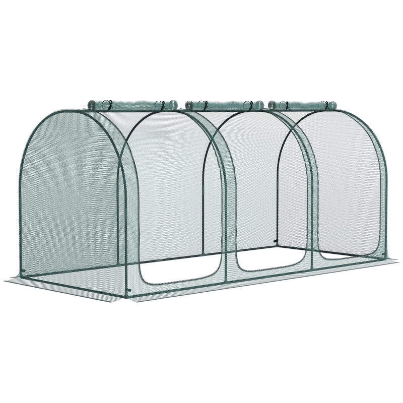 Outsunny 9' x 4' Crop Cage, Plant Protection Tent with Three Zippered ...