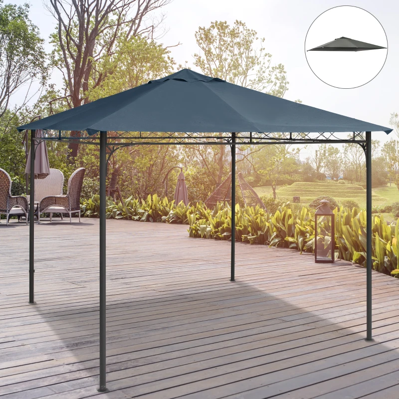 Outsunny 10' x 10' Square Gazebo Canopy Replacement UV Protected Top ...