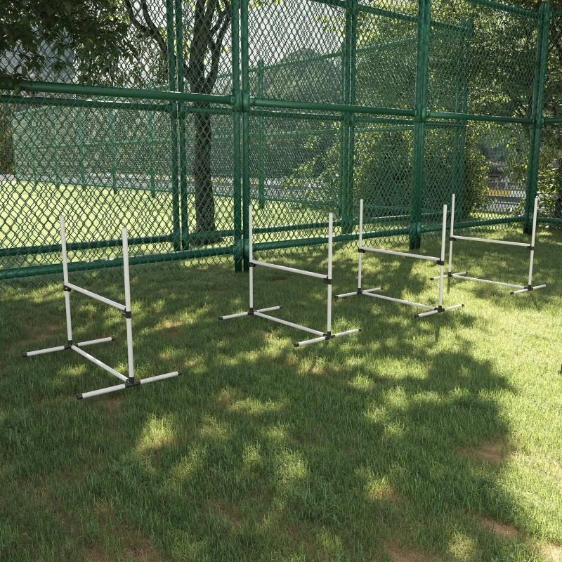 PawHut Set of 4 Dog Training Agility Gear Adjustable Jump Bar Pet ...