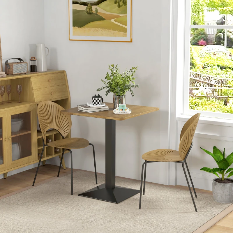 HOMCOM 28" Square Dining Table, Modern Dining Room Table with Steel ...