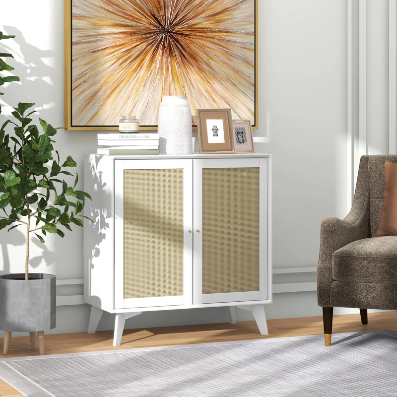 HOMCOM Boho Sideboard Cabinet, Freestanding Sideboards and Buffets with ...