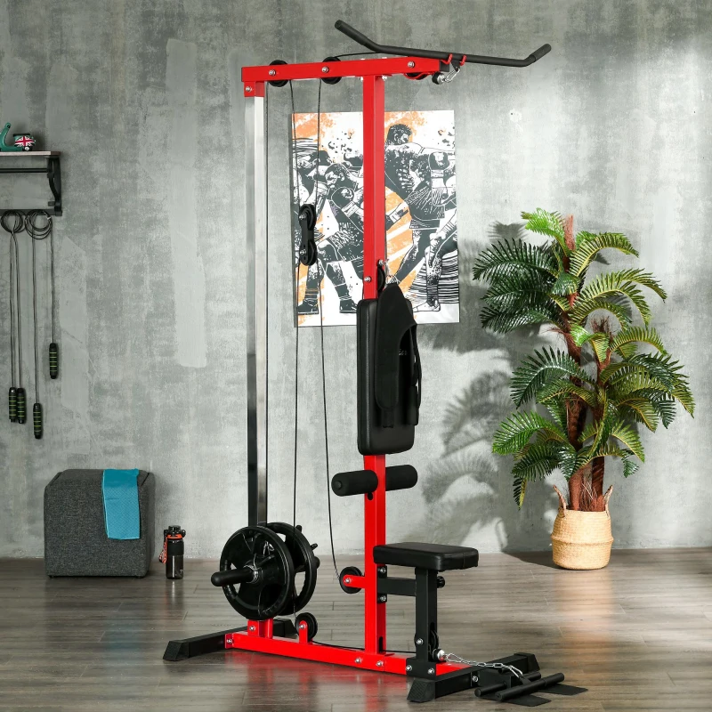 Soozier Lat Pull Down Machine, High / Low Pulley Machine with ...