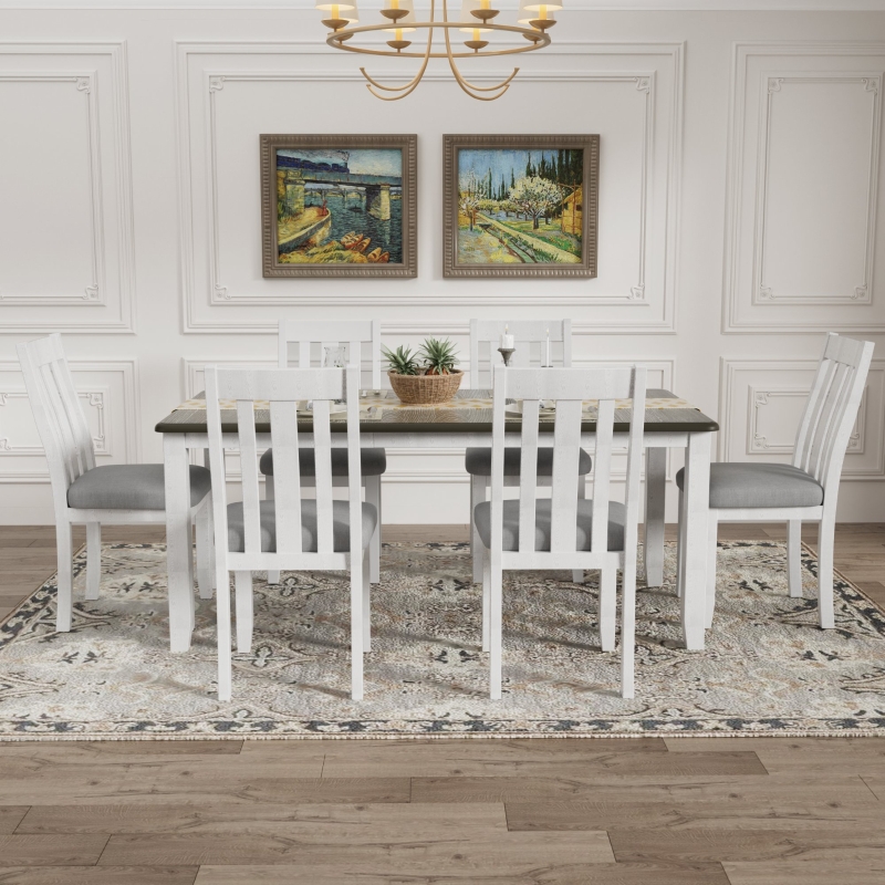 Solid oak extending dining table and 6 chairs store