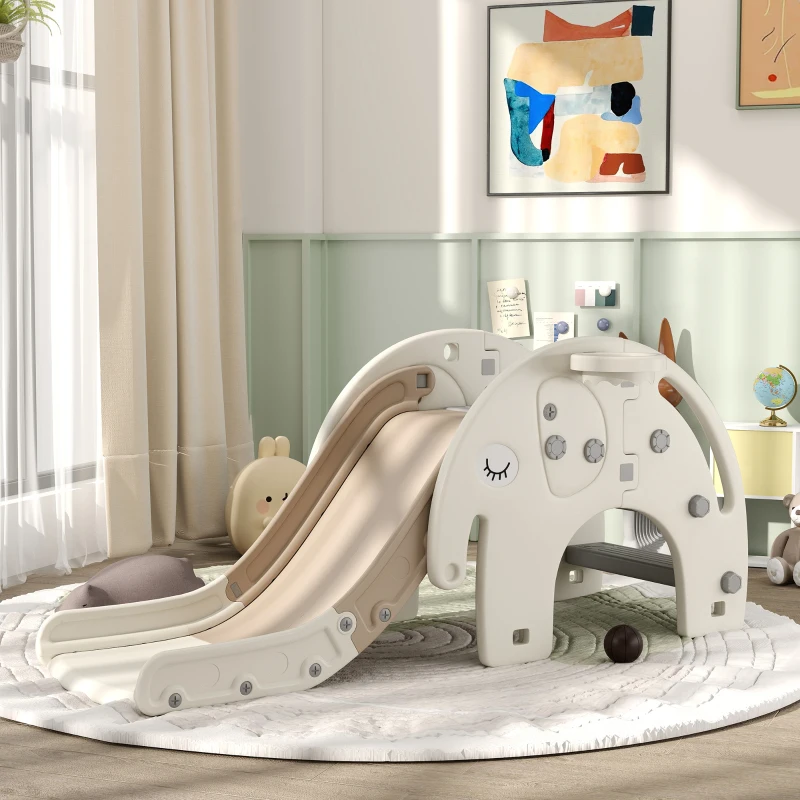 Qaba 3 in 1 Toddler Slide with Basketball Hoop, Climber, for 1-3 Years ...