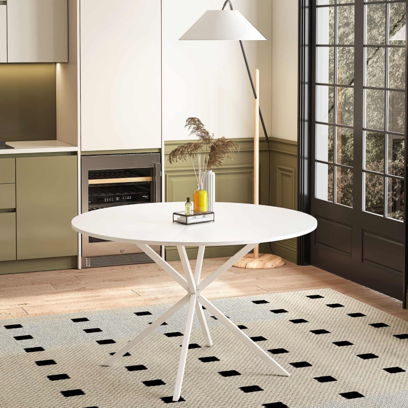 Matte white dining table store