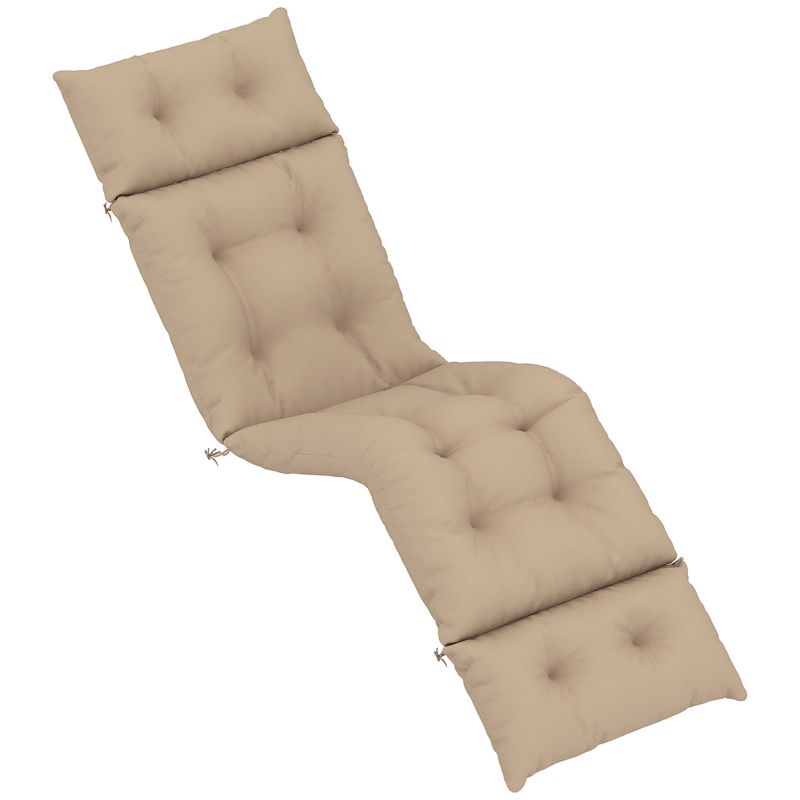 Outsunny Outdoor Chaise Lounge Cushion Tufted Thick Patio Lounge Chair Cushion with Ties 74.8 x 22 x 4