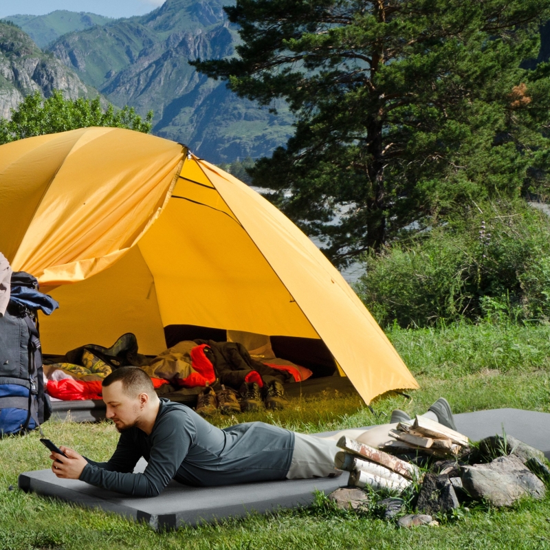Outsunny Camping Mat Sleeping Mat Memory Foam Sleeping Pad 2.8 Thick Portable Roll Up Camping Mattress Sleeping Pad Floor Mattress Cot Mat Pad with Travel Bag Grey Aosom Canada