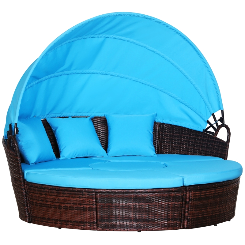 Rattan round sun lounger store