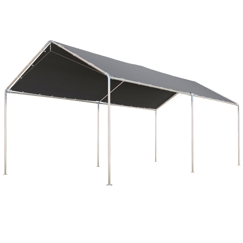 Outsunny 10 x 20 Heavy Duty Carport Frame Galvanized Steel Open Car Shelter Tent Aosom