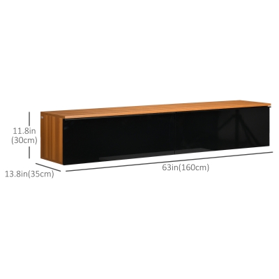 HOMCOM Floating TV Stand Cabinet for TVs up to 70" with High Gloss ...