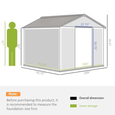 Outsunny Outdoor Shed Garden Storage Shed Tool Storage Building with 4 ...