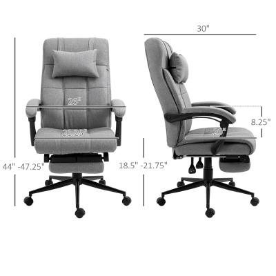 Vinsetto office chair computer swivel rolling task chair with retractable footrest & height adjustable comfortable with armrests store
