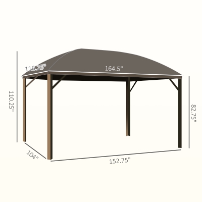 Outsunny 10' x 14' Hardtop Gazebo with Curtains, Netting, Pavilion with ...