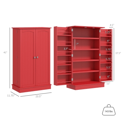 HOMCOM Freestanding Kitchen Pantry Cabinet, Kitchen Cabinet with 12 ...