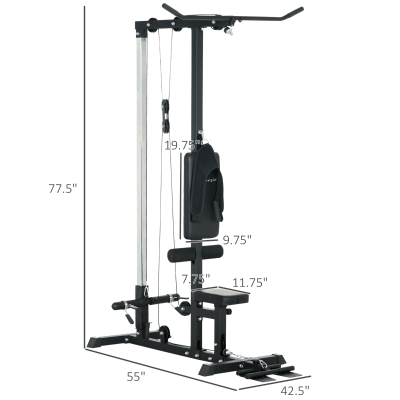 Soozier Lat Pull Down Machine, High / Low Pulley Machine with ...