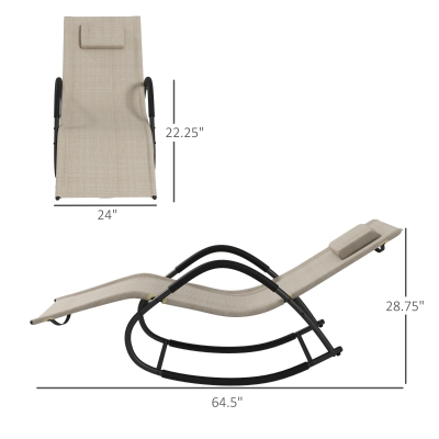 Outsunny UV Water Resistant Rocking Chair for Sunbathing, Lawn, Garden ...
