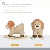 Qaba Baby Rocking Horse Lion with Sound, Plush Stuffed Rocking Animals ...