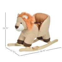 Qaba Baby Rocking Horse Lion with Sound, Plush Stuffed Rocking Animals ...