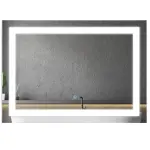 HOMCOM 28" x 20'' LED Illuminated Bathroom Mirror, Wall Mounted Vanity ...