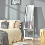 HOMCOM Floor Standing Jewelry Cabinet, Lockable Jewelry Organizer with ...