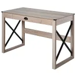 HOMCOM Home Office Computer Desk, Rustic Writing Desk, Farmhouse ...