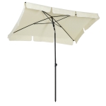 Outsunny 7x4ft Rectangular Aluminum Tilt Patio Umbrella Garden Parasol ...