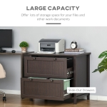 HOMCOM Retro Style 2-Drawer Lateral File Cabinet Chest with Hanging ...