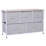 HOMCOM Linen Drawer Cabinet Organizer Storage Dresser Tower with 5 ...