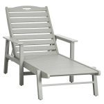 Outsunny Wooden Outdoor Chaise Lounge Patio Pool Chair w/ Pull-Out Tray ...