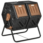 Outsunny Dual Chamber Compost Bin, Rotating Composter, Compost Tumbler ...