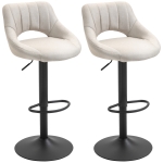 HOMCOM Modern Bar Stools Set of 2, Swivel Counter Height Barstools ...